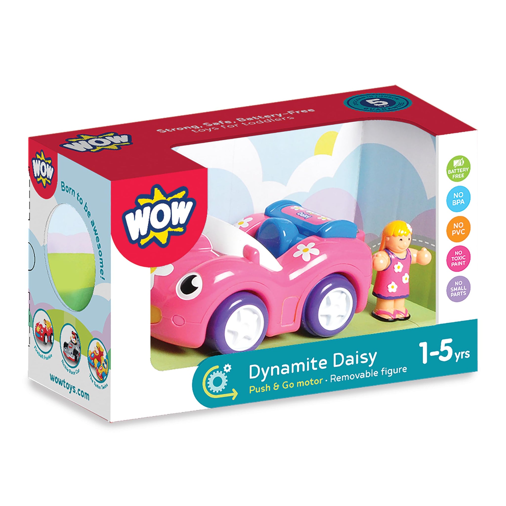 WOW Toys Dynamite Daisy - Push & Go Racing Sports Car Toy