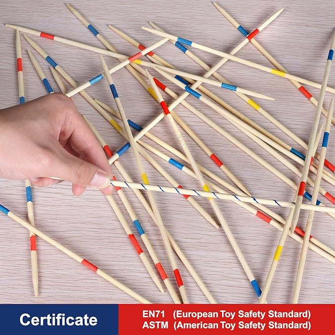 Gonoelec 41 Piece 12 Inch Bamboo Pick Up Sticks Game